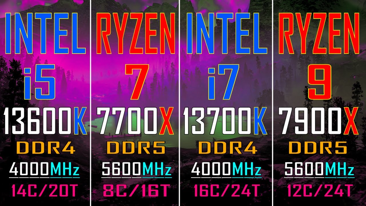 I5 13600k Ddr4 Vs R7 7700x Ddr5 Vs I7 13700k Ddr4 Vs R9 7900x Ddr5 Intel Vs Ryzen 4119