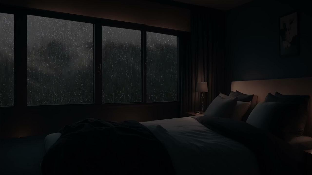 Heavy Rain Hitting Window Sill Of Cozy Apartment - ASMR - Misty Forest ...