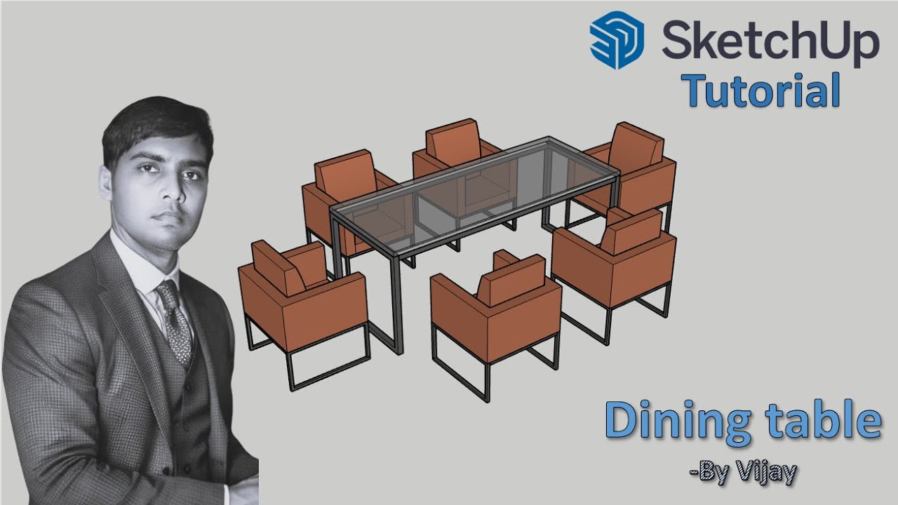 Sketchup Tutorial: How to make a dining table ? || By Vijay #sketchup # ...