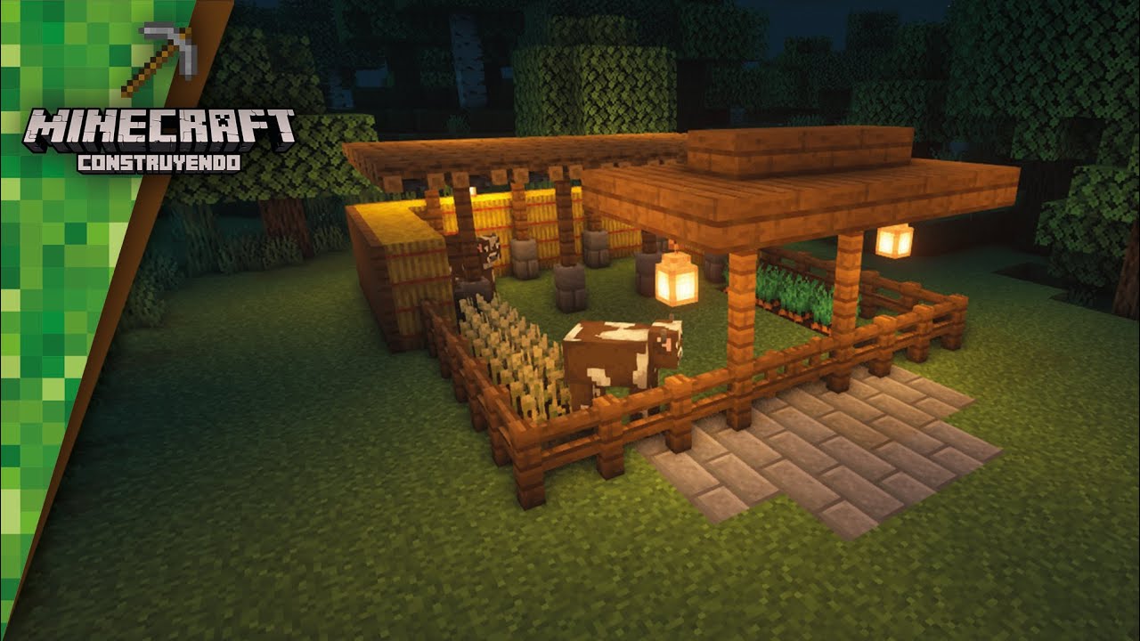 MINECRAFT | COMO HACER UN ESTABLO PARA VACAS | Fácil y Rápido - YouTube