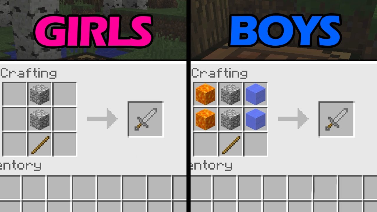 how boys and girls craft in minecraft - YouTube
