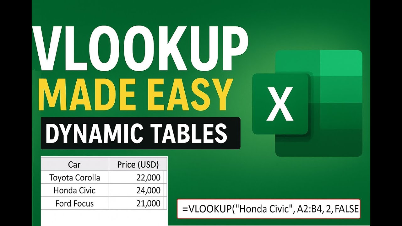 🔥Excel VLOOKUP Made Easy | Learn with Dynamic Tables + Free Practice File - YouTube