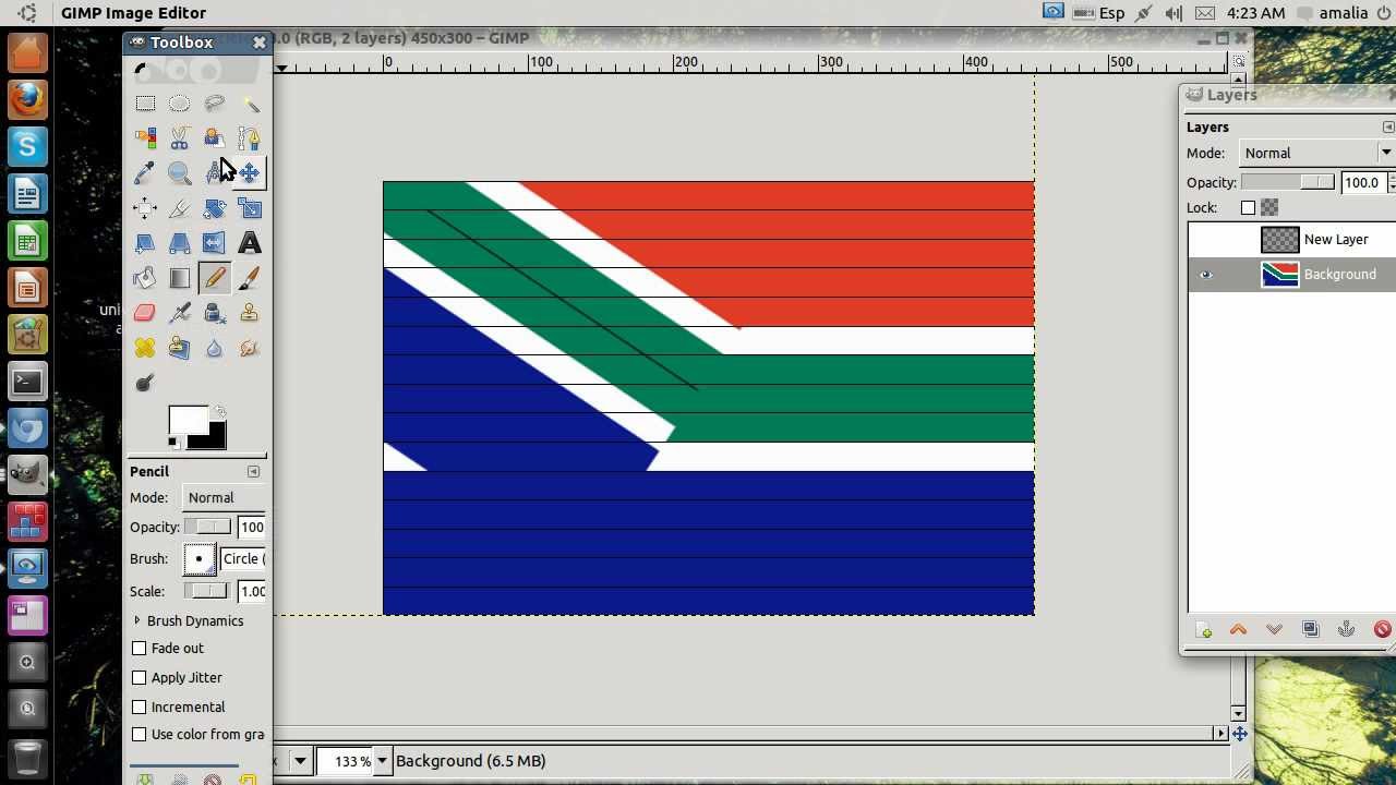 How to draw the flag of South Africa using GIMP - YouTube