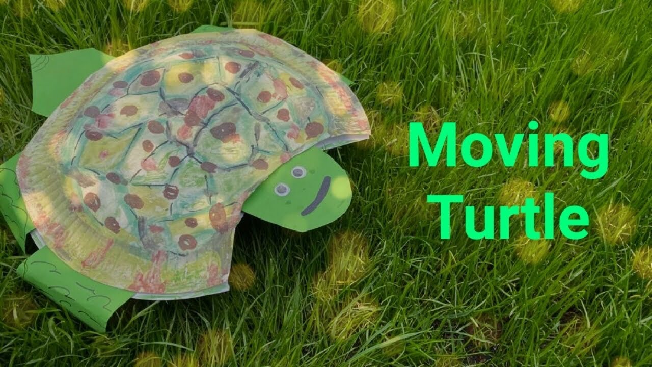 Moving turtle with paper, diy toy for kids, easy paper craft - YouTube