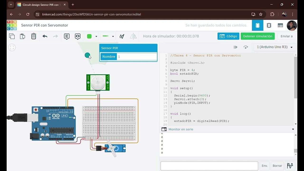 Sensor PIR con Servomotor - Tarea 4 - Varela Pérez Alejandro - YouTube