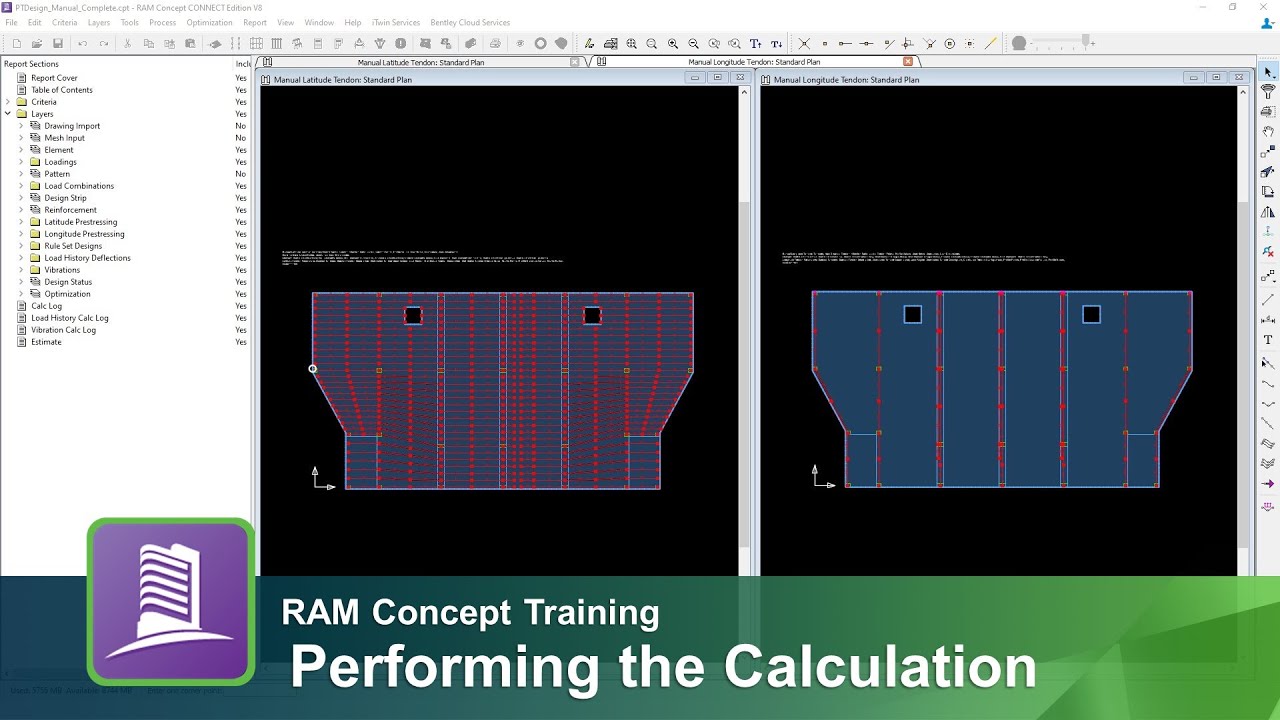 Performing the Initial Calculation in RAM Concept for Manual Tendons ...