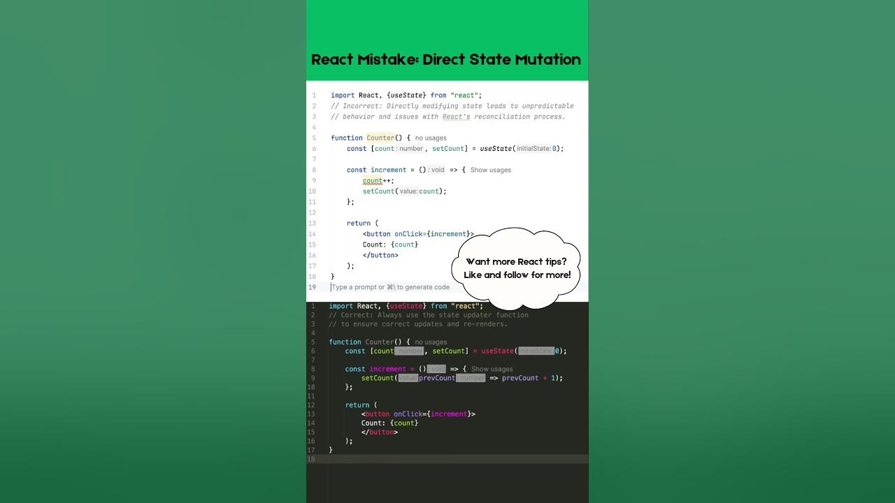 React Mistake: Direct State Mutation - YouTube
