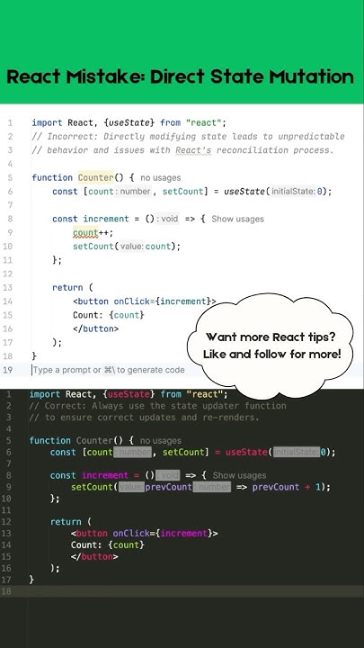 React Mistake: Direct State Mutation - YouTube