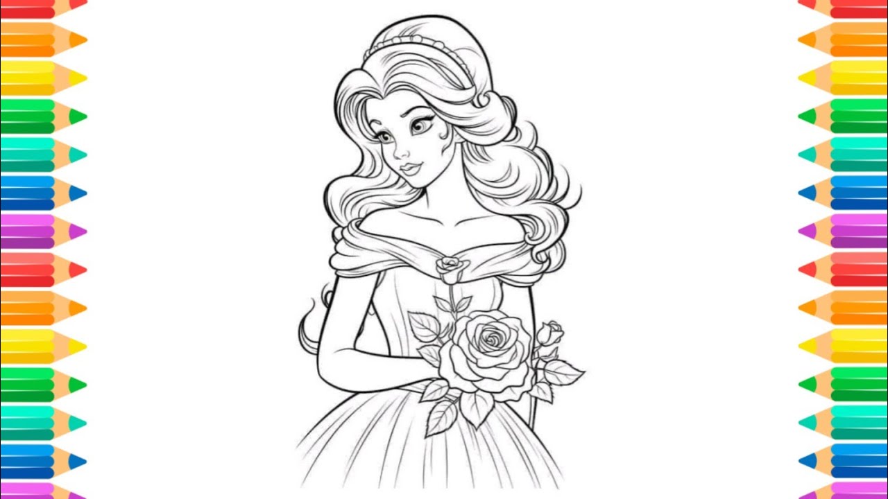 How to Draw Belle from beauty and beasts| Disney Princess - YouTube