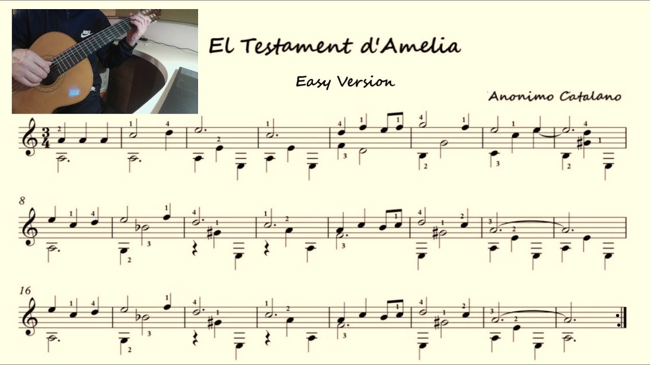El Testament d' Amelia 🎸 Catalan Song (Easy version) - YouTube