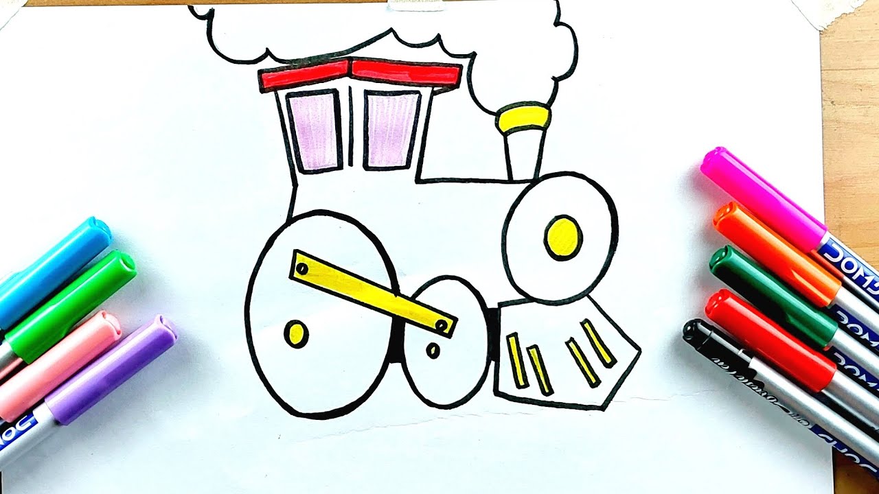 Engine Drawing || Easy Engine Drawing for kids 🚂😍 - YouTube