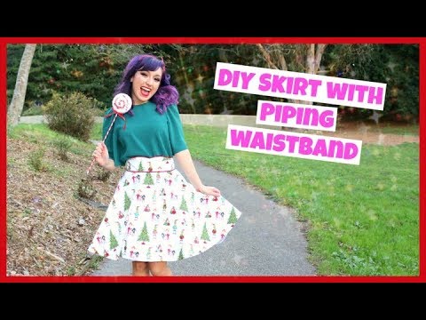 DIY Skirt with Piping Waistband | Crafty Amy - YouTube