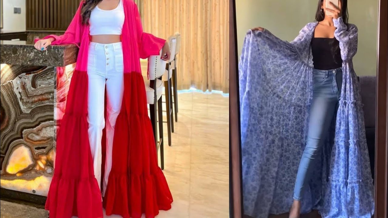 Long shrug with jeans:perfect outfit combo ||Trendy long shrug ...