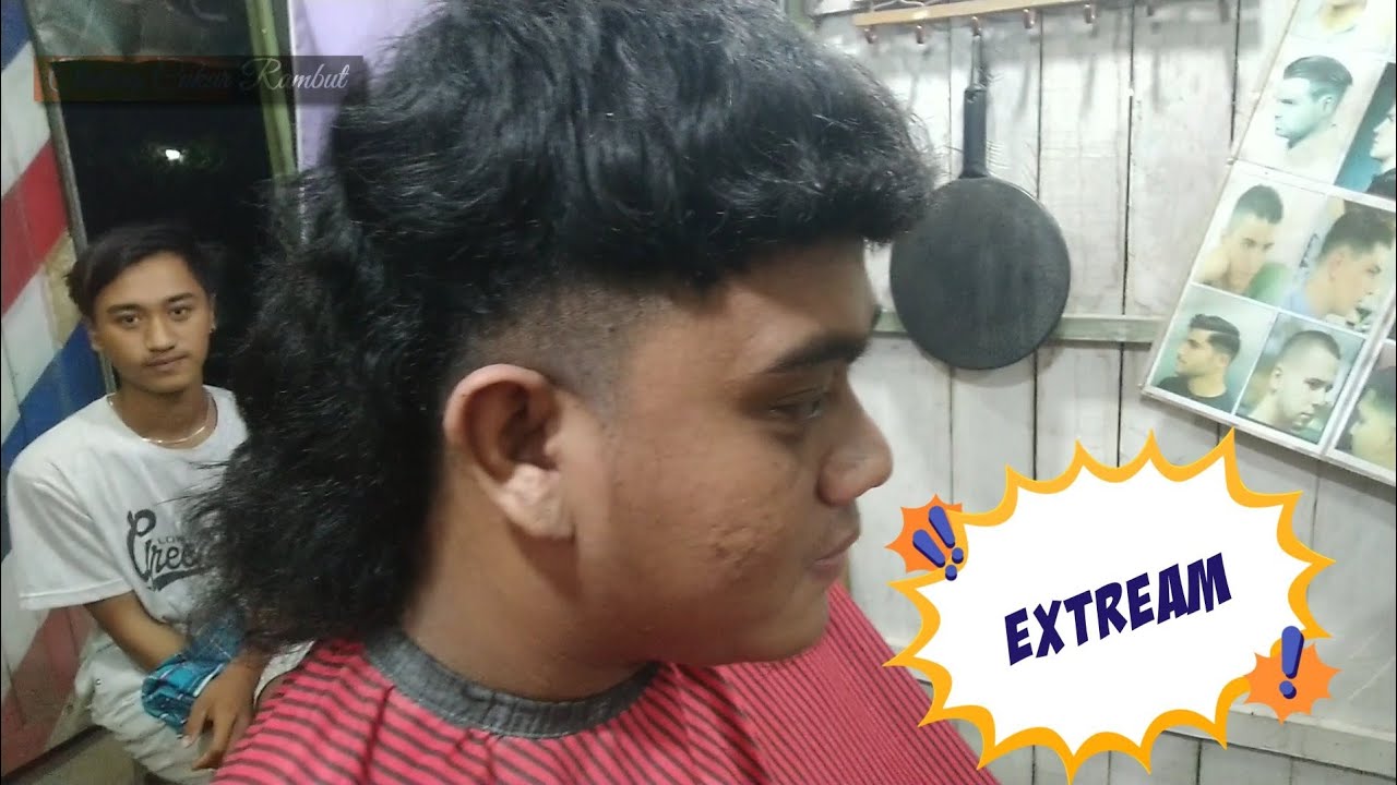 Keren! Cukur Rambut Mullet Panjang - YouTube