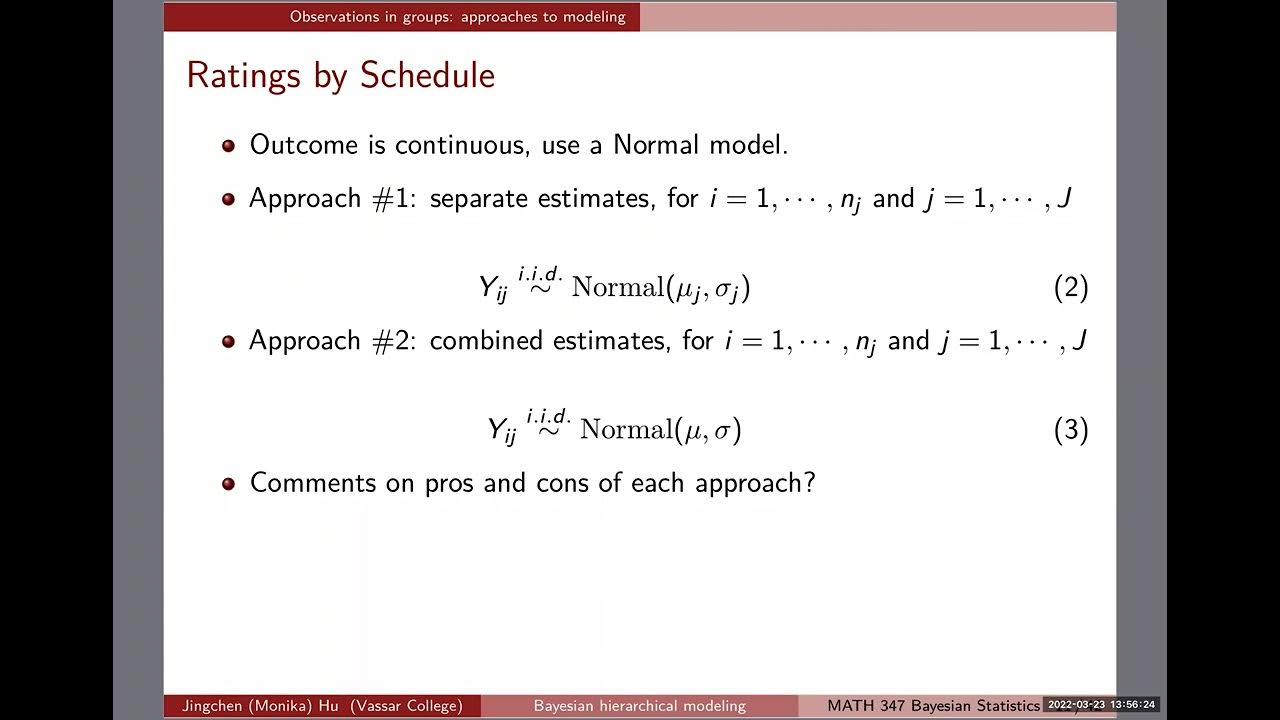 [Bayesian hierarchical modeling] Observations in groups: approaches to modeling - YouTube