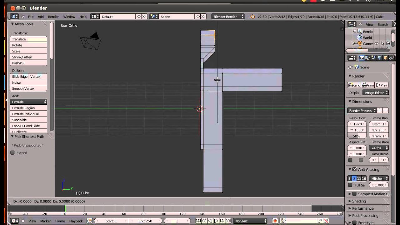 Tutorial Blender 2.69 dla początkujących PL #1 Tworzymy siatkę ludzika ...