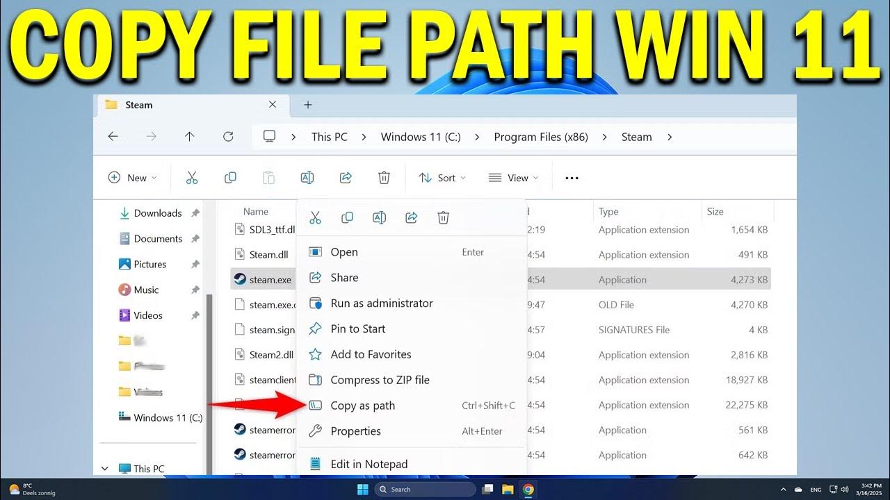 How To Copy Path in File Explorer in Windows 11 - Quick Fix - YouTube