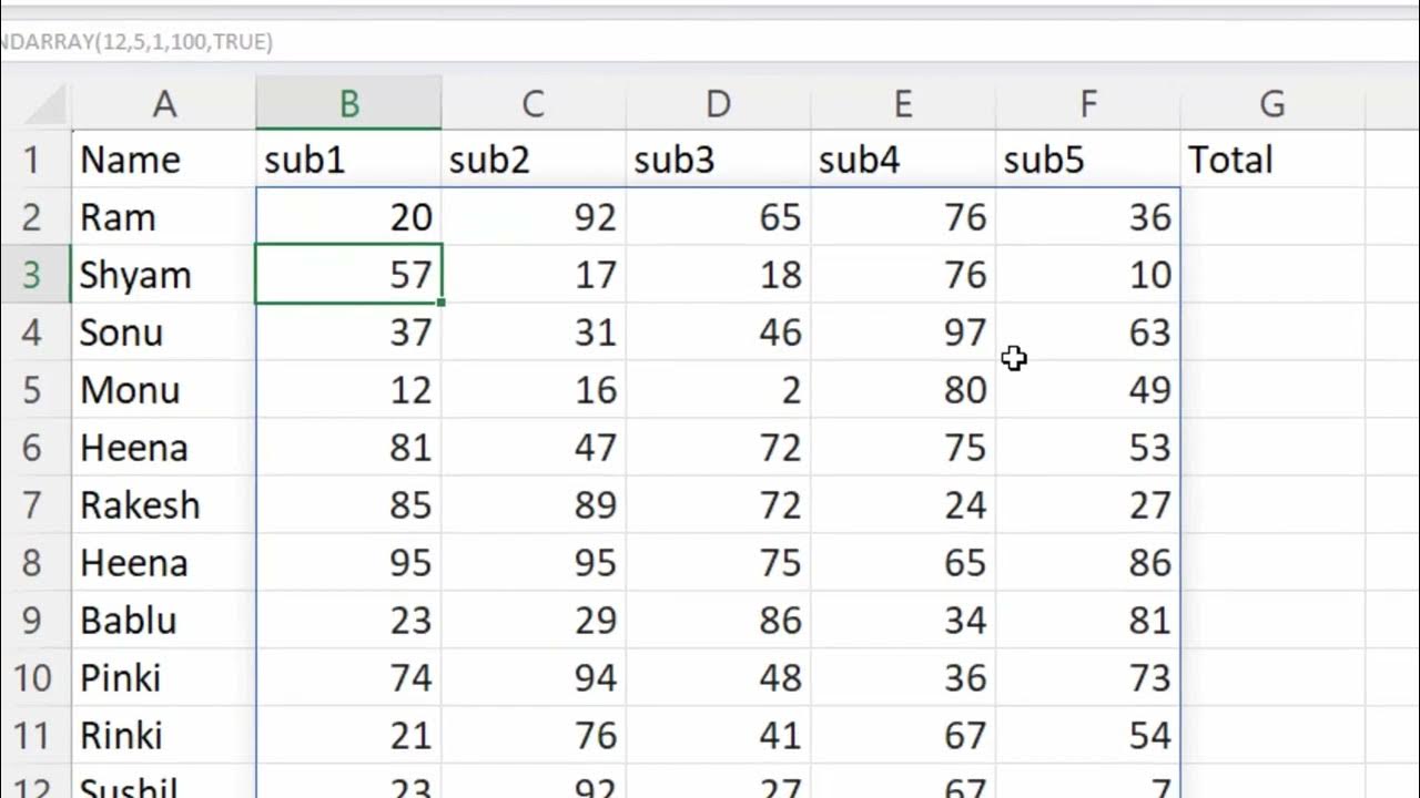 Randarray and randbetween function in Microsoft Excel@COMPUTEREXCELSOLUTION #excel # ...
