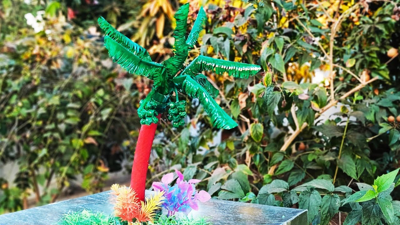 How To Make Coconut Tree With Plastic Bottle Plastic Bottle Craft how-to-make-coconut-tree-with-plastic-bottle-plastic-bottle-craft