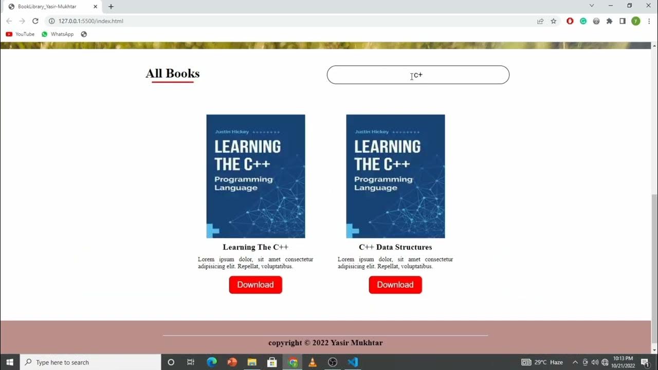 Book Library Single page website Using HTML CSS JavaScript | Responsive ...