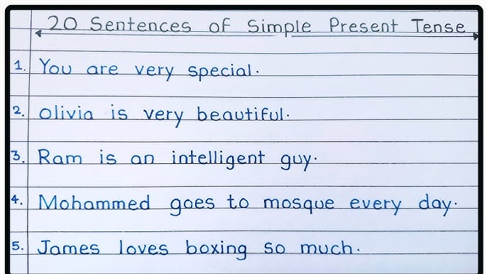 10 Examples Of Simple Present Tense Sentences English Present