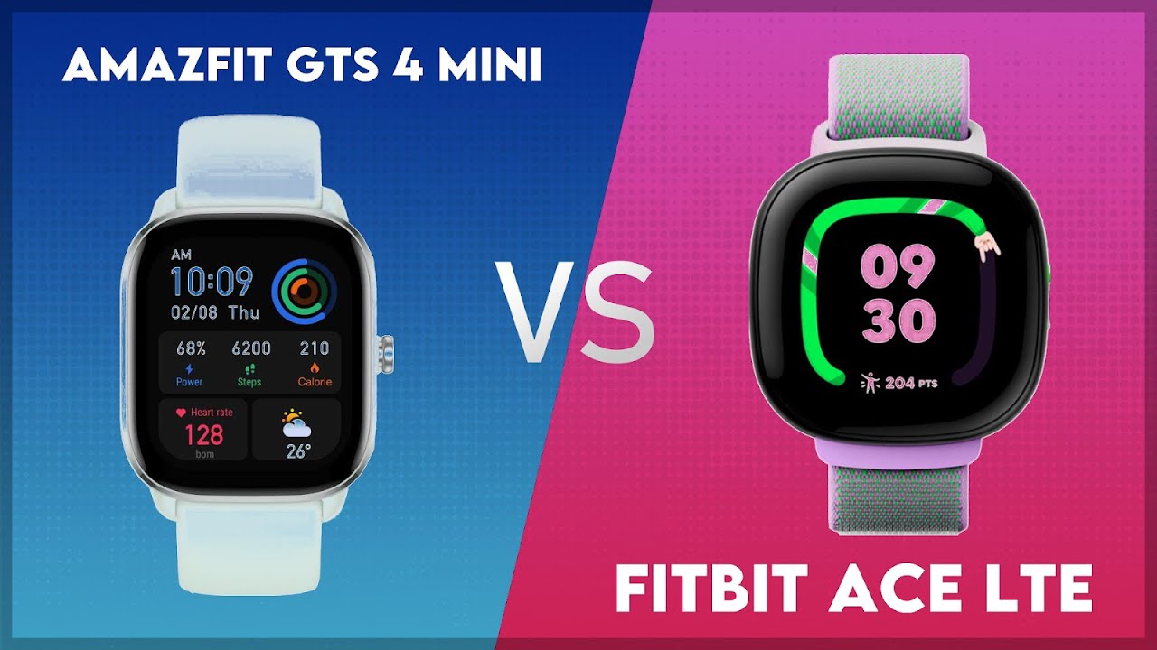 Amazfit GTS 4 Mini vs Fitbit Ace LTE Comparison - YouTube