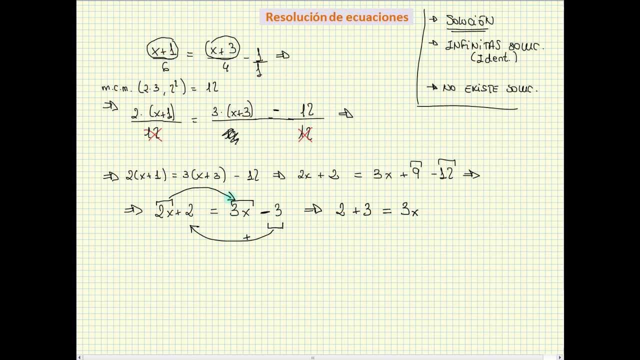 Igualdades algebraicas y resolución de ecuaciones-3º ESO - YouTube