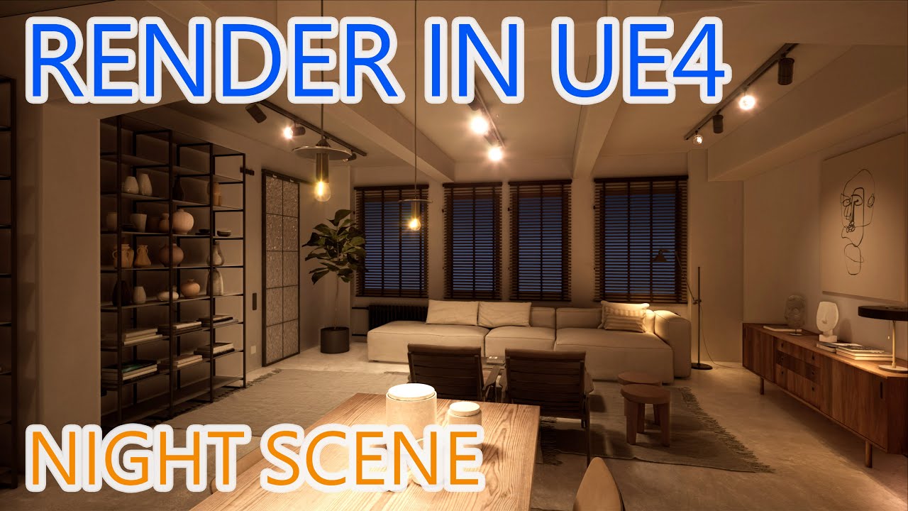 | UE4 | NIGHT | Realism Vintage Style Living Room NIGHT Scene in UE4 ...