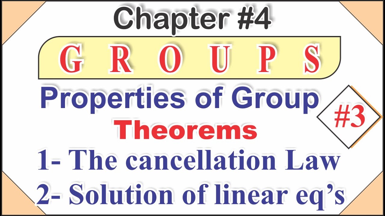 Properties of Group | Theorem, The cancellation Law & Solution of ...