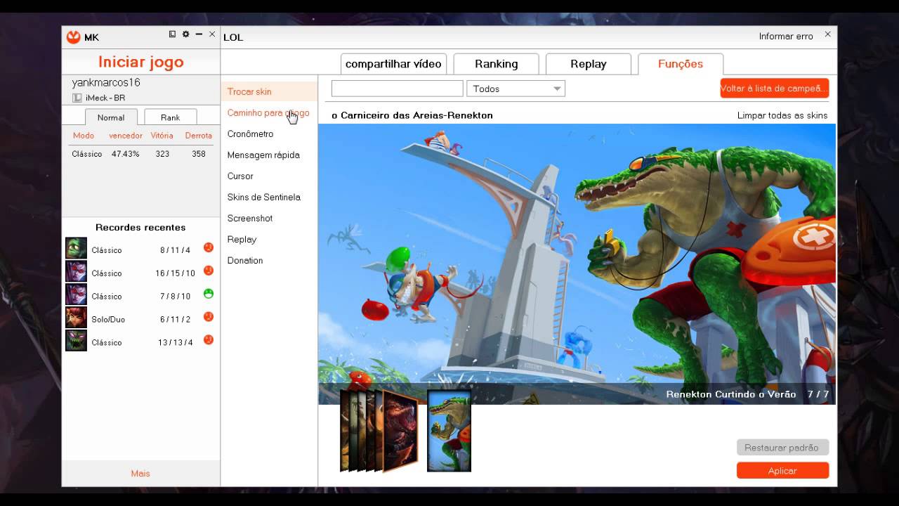 Como Ter Qualquer Skin no League of Legends ( mk lol 2014) - YouTube