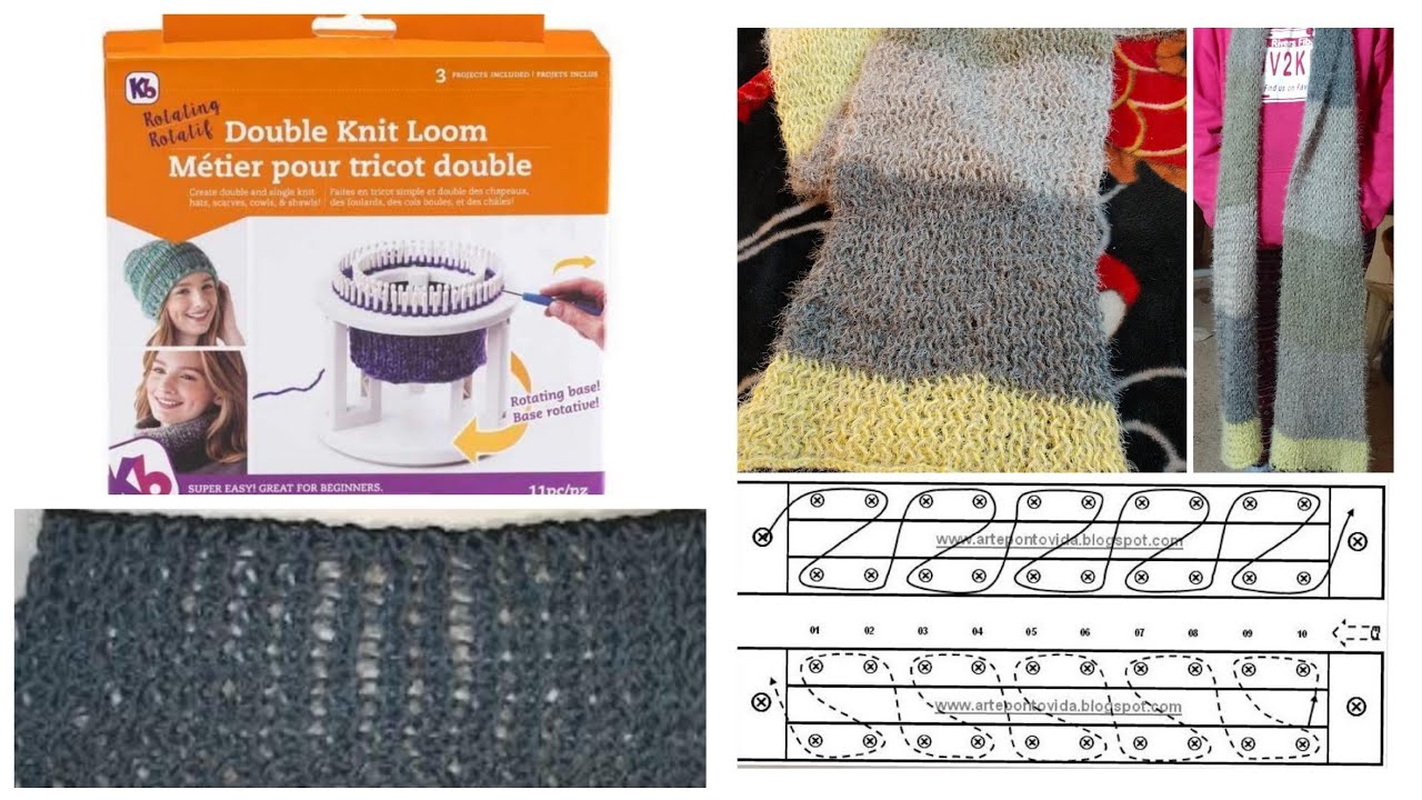 KB Rotating Double Knit Loom : Frame Stitch - YouTube