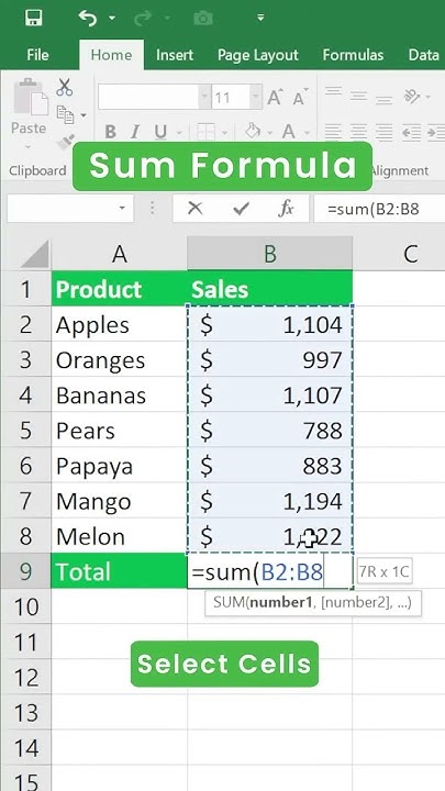 SUM Formula in Excel Add Total Values #shorts #excel #excelformulas #spreadsheetmagic - YouTube