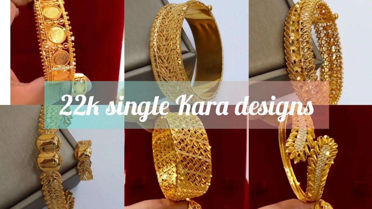Gold Single Kara Bangles Designslatest 22k Gold Kada For Women 2023 Youtube