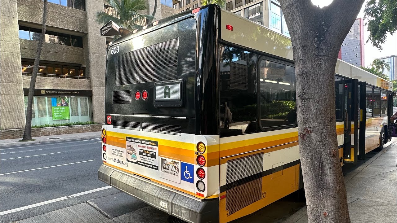 Honolulu TheBus Route A, Bus 603 - YouTube