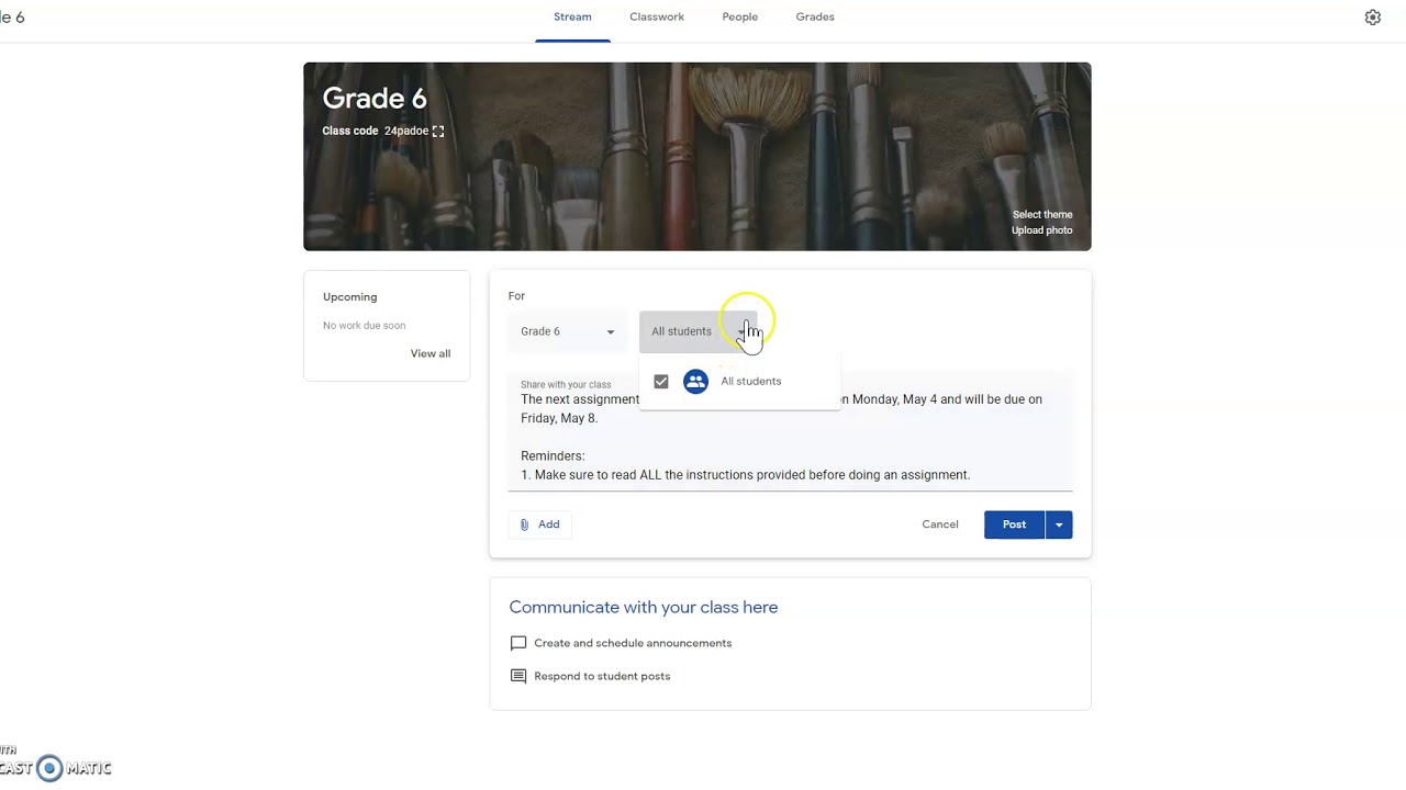Google Bits & Bites: Creating an Announcement in Stream for multiple ...