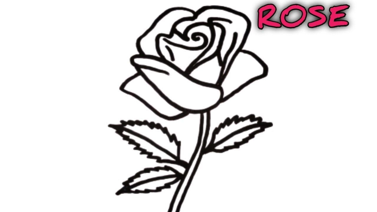how to draw cute rose flower drawing very easy drawing cute drawings ...