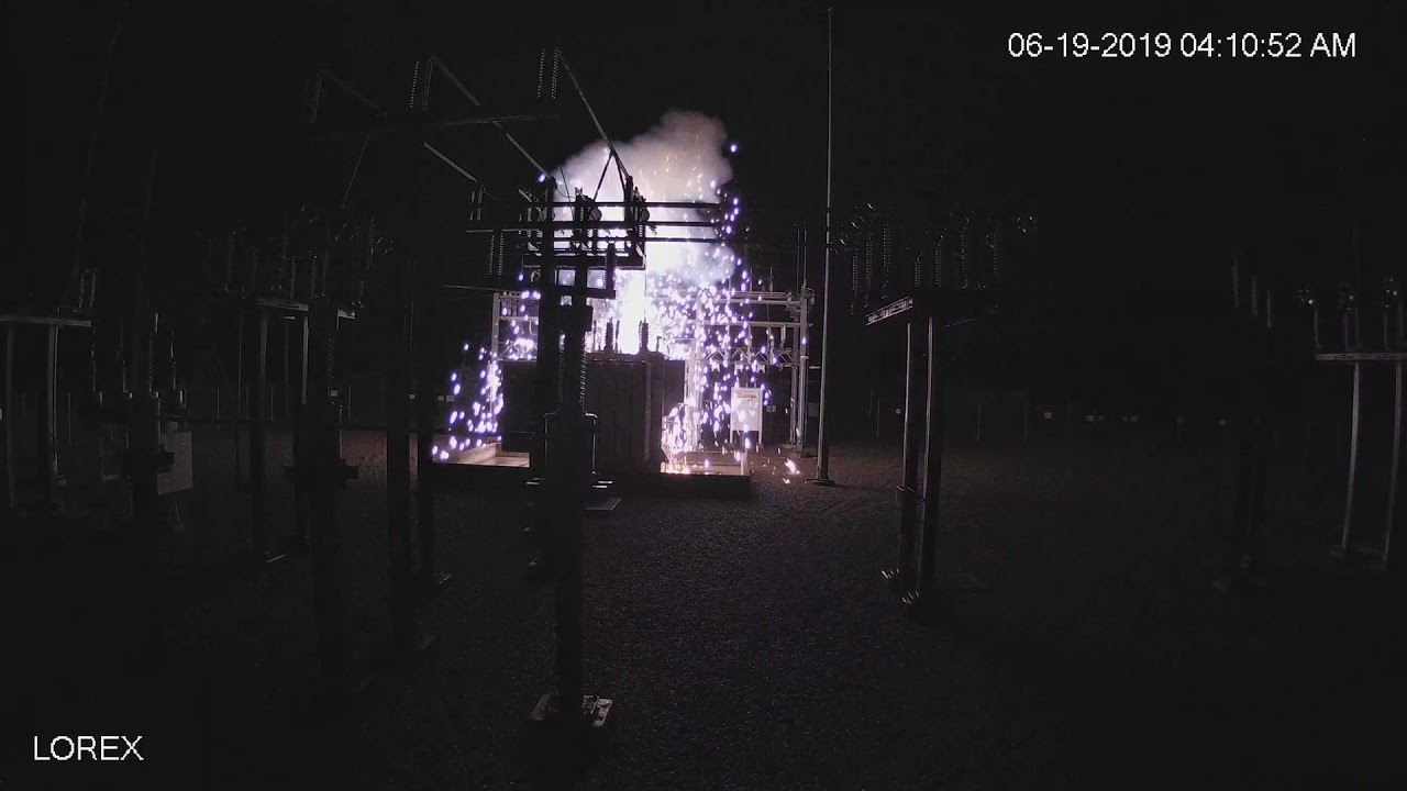 Lightning strike takes out Substation - YouTube