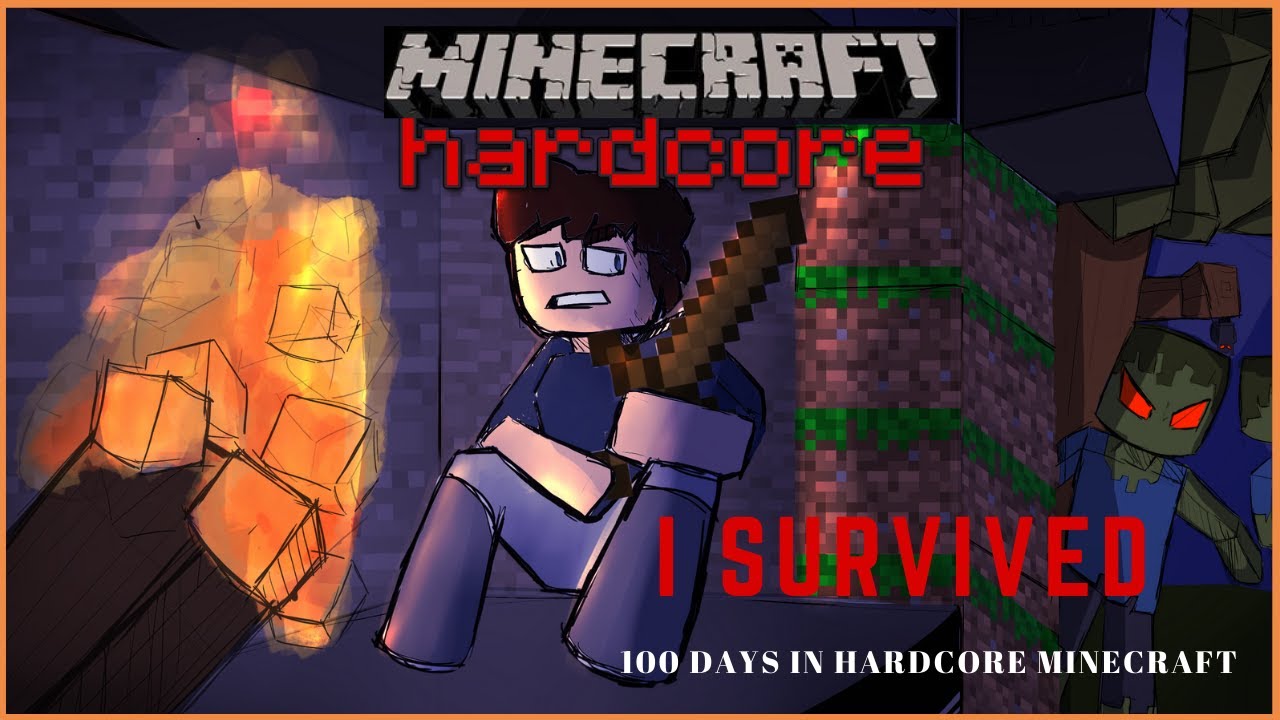I survived 100 days in hardcore minecraft... - YouTube