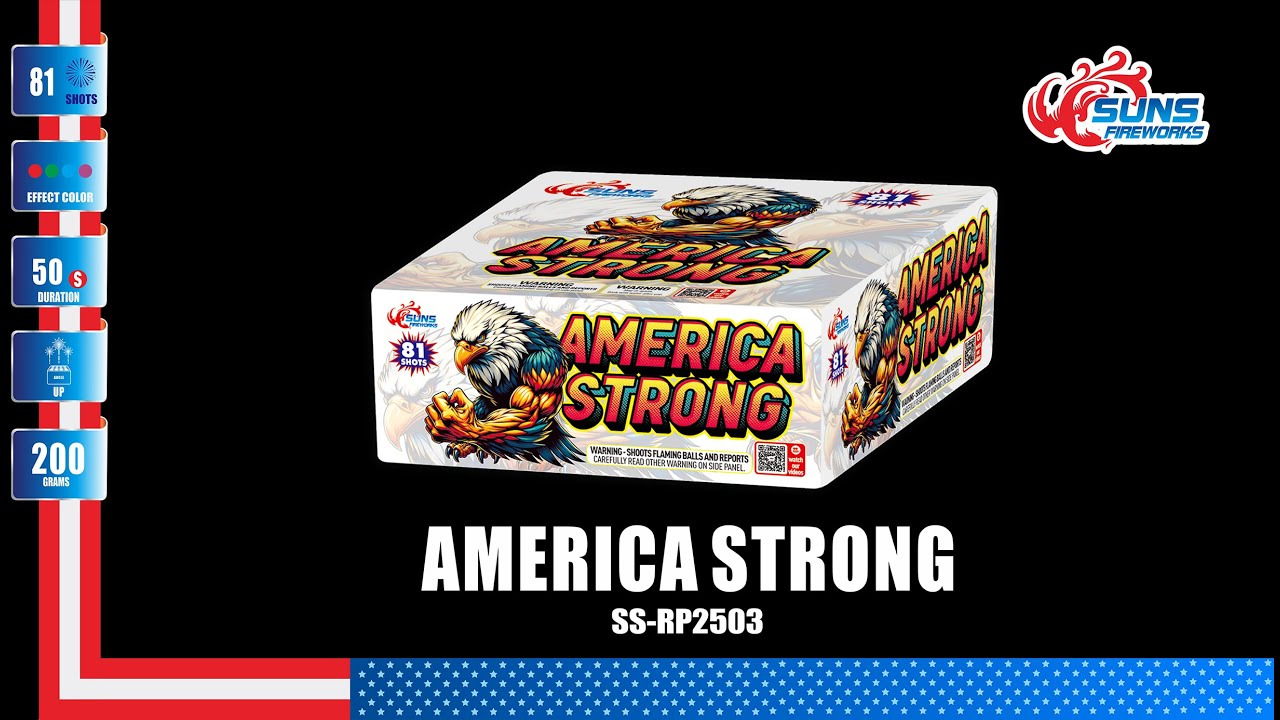 AMERICA STRONG 200gram Cakes SS-RP2503 from Suns Fireworks - YouTube