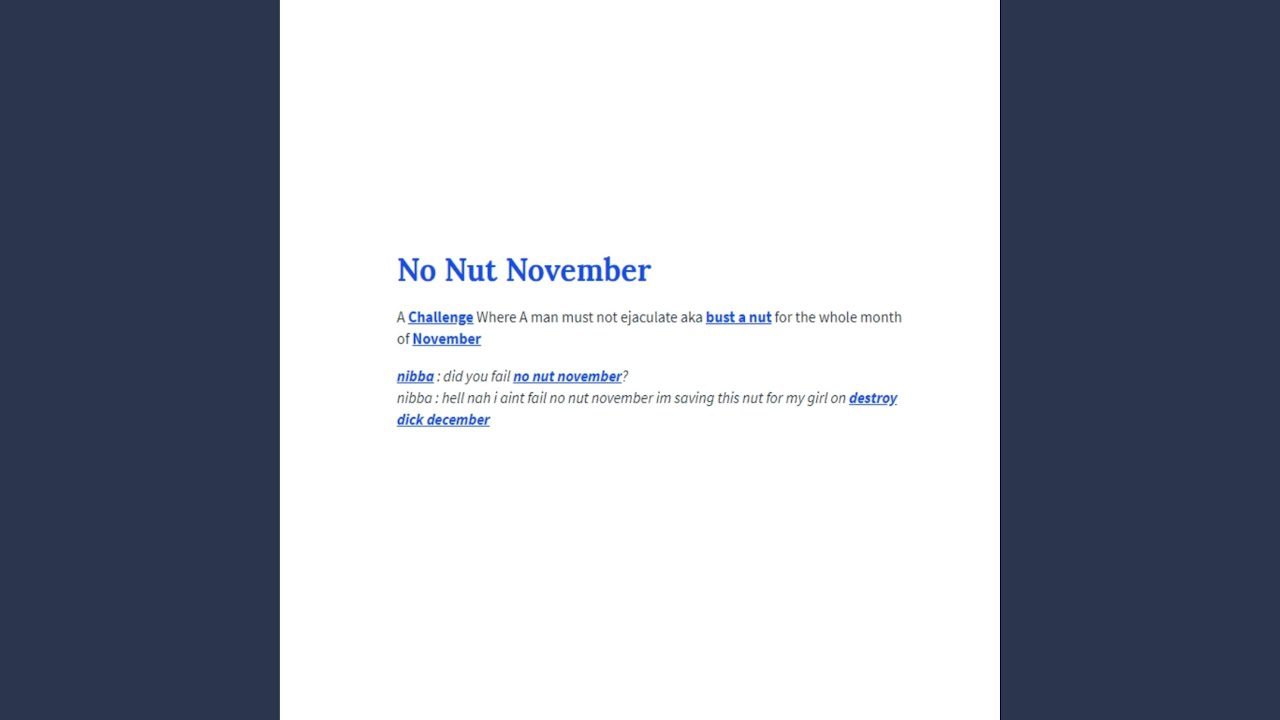 No Nut November - YouTube