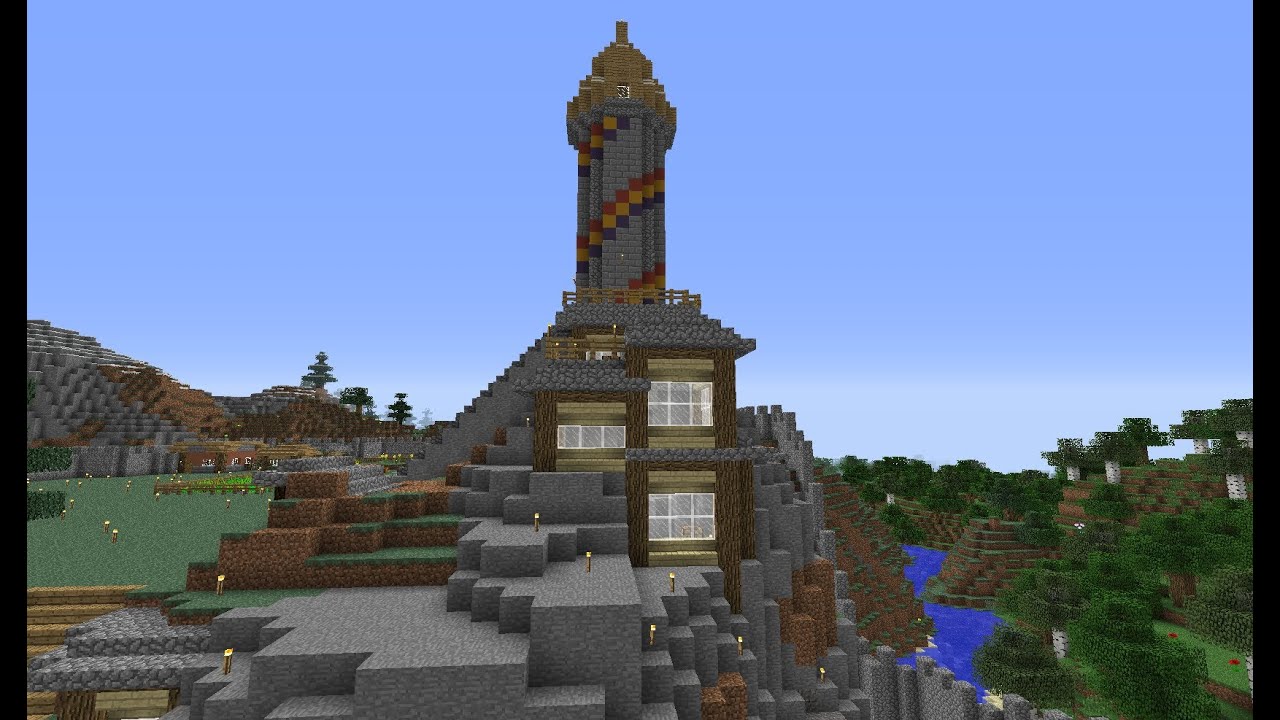 Let's Play Survival Minecraft Episode 19: How to Build Mountain Houses ...