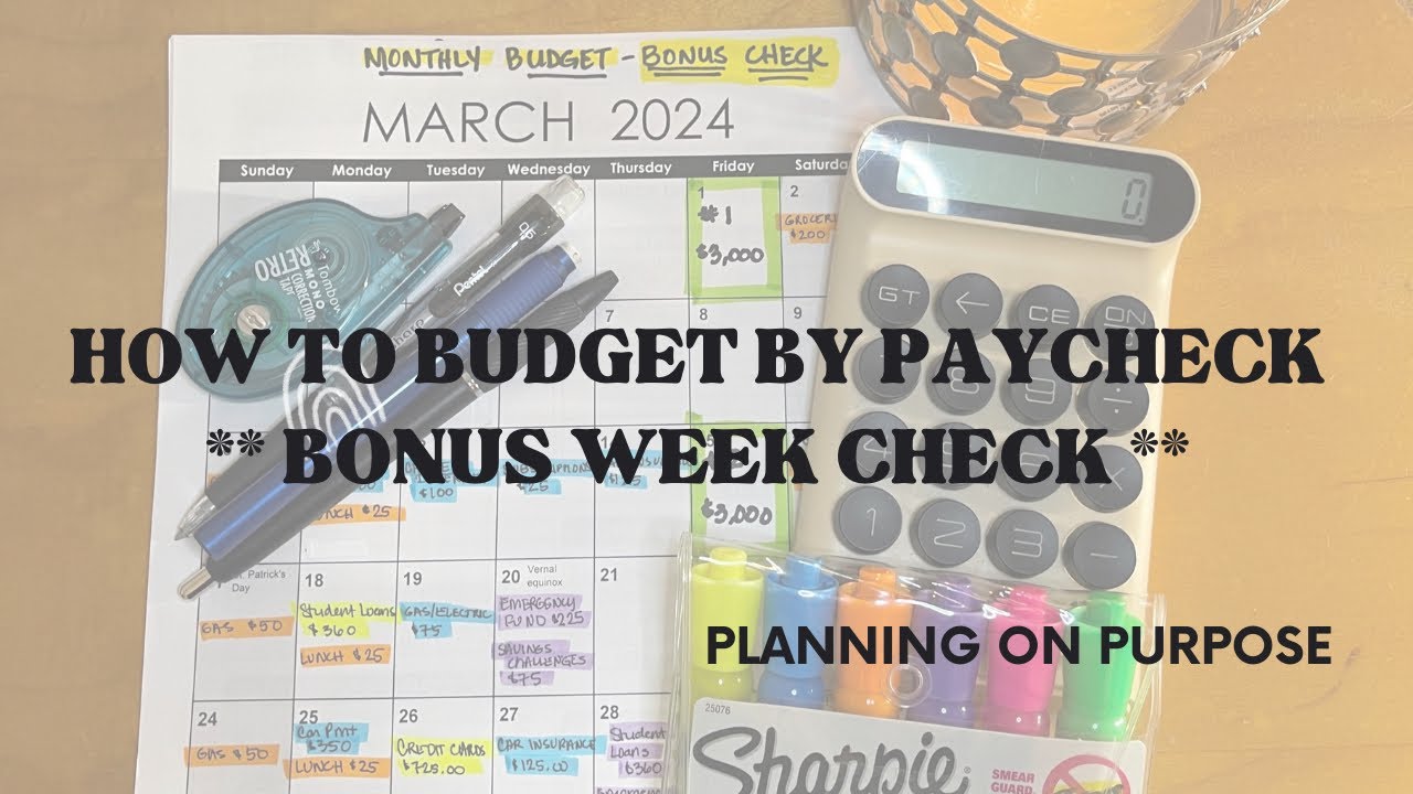 HOW TO BUDGET MONTHLY USING A CALENDAR | BONUS WEEK PAYCHECK | DEBT ...
