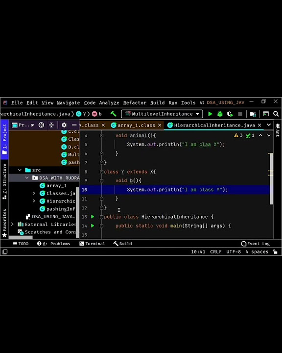 Hierarchical Inheritance In Java 😃😅🥲 Codeing Java Program Programming Shorts Youtube