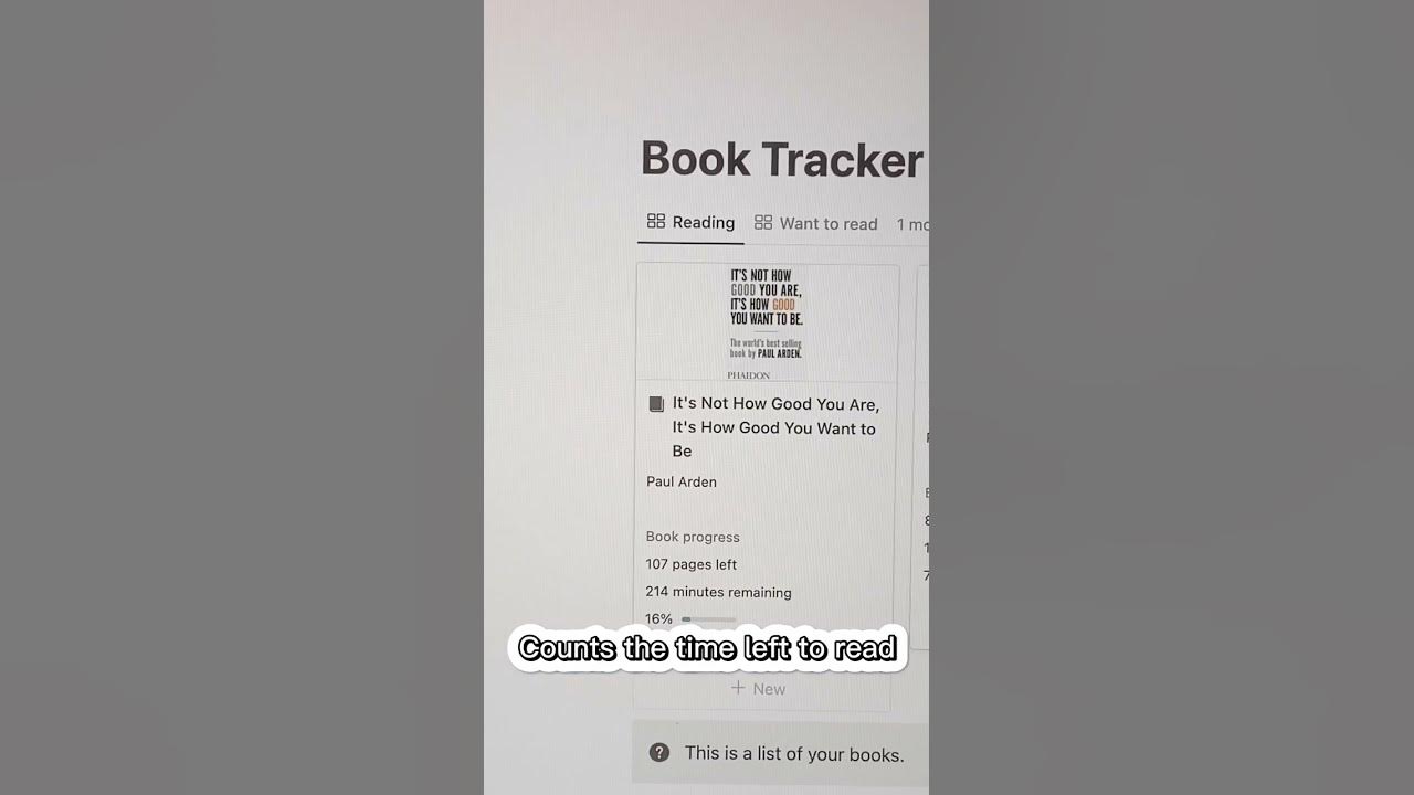 Notion Book Tracker Notionapp Notiontemplate Notiontutorial Books Youtube