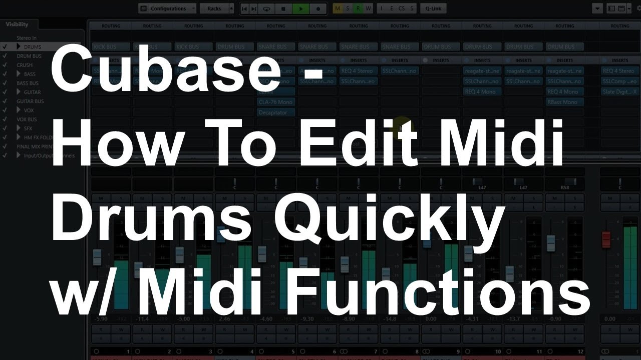 Cubase Elements - Edit Midi Drums / Music quickly using midi functions - YouTube