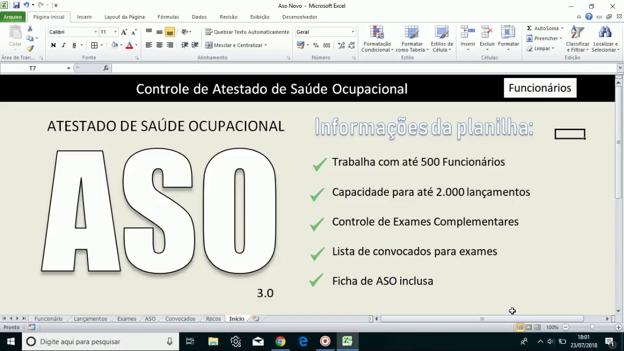 Excel Avançado - Controle de ASO ( 2º modelo ) - YouTube