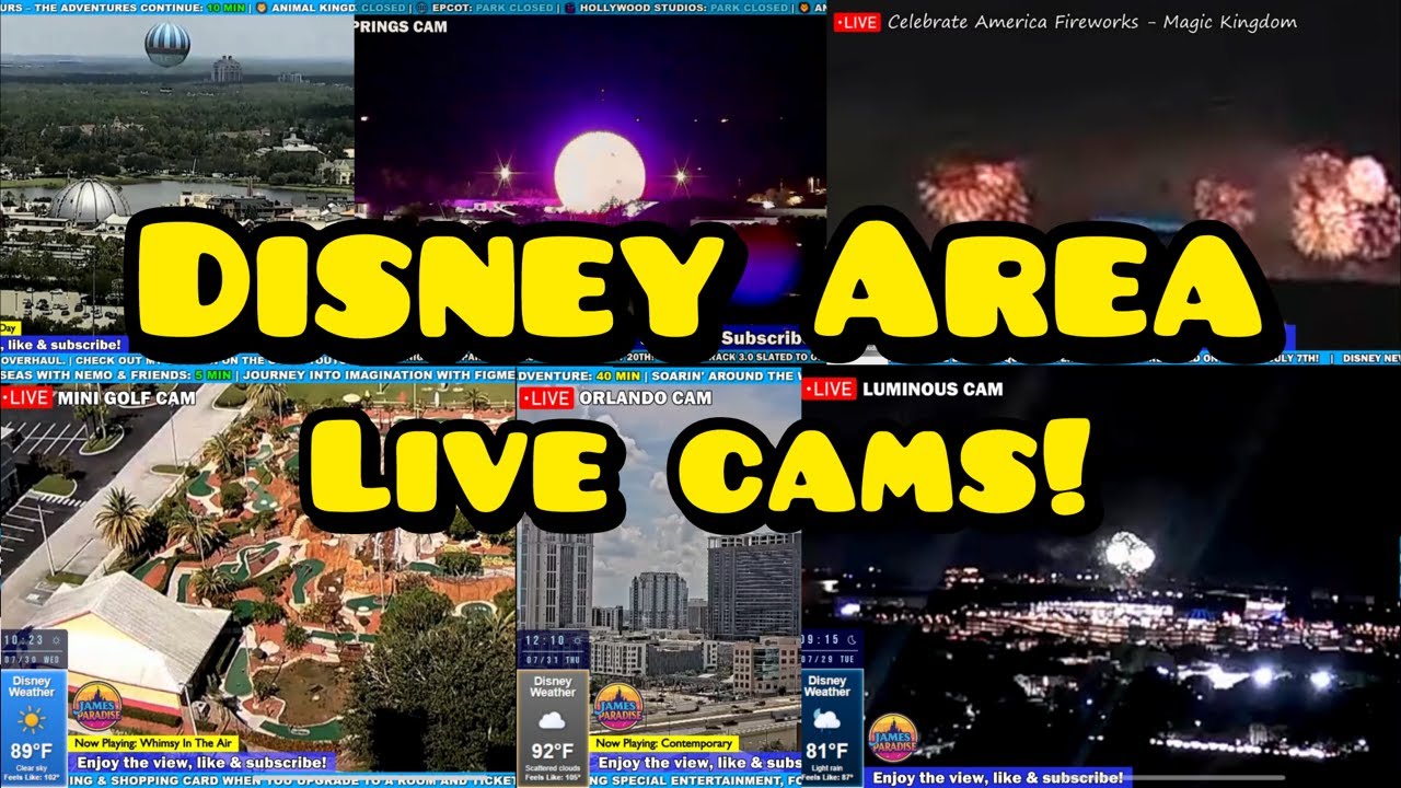 🔴LIVE 24/7 Walt Disney World Cams: Springs, EPCOT, Weather, Ride Wait Times, Fireworks & Music ...