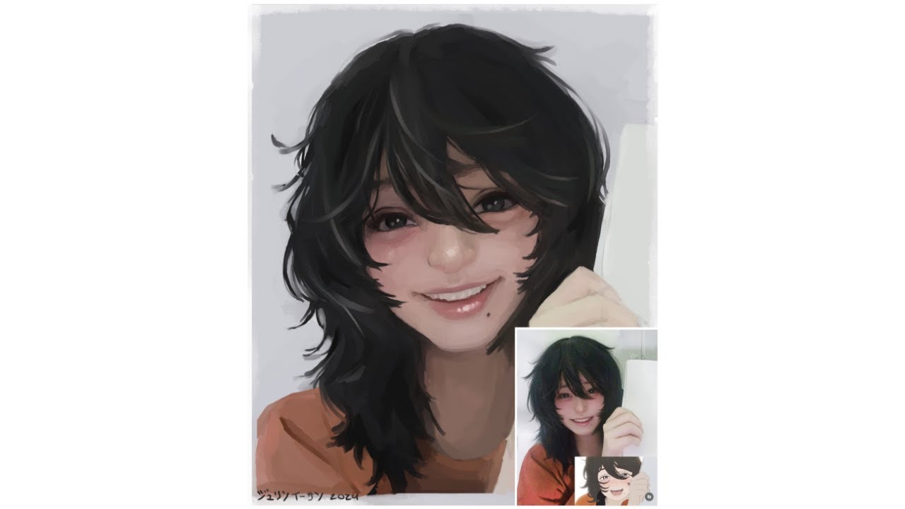 Digital Painting Kyomoto from Look Back (@min_cosplay ) - YouTube