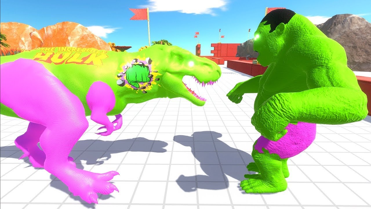HULK T-REX vs HULK GORO DEATH RUN - Animal Revolt Battle Simulator ...