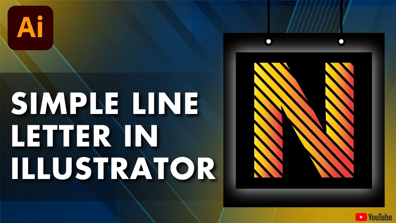 Create Simple Line Letter In Adobe Illustrator. #adobe #illustrator # ...